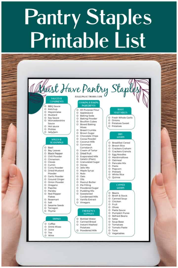 Pantry Staples List Printable - Juggling Act Mama