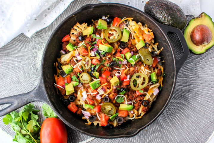 Waffle Fry Nachos Recipe - Skillet or Sheet Pan