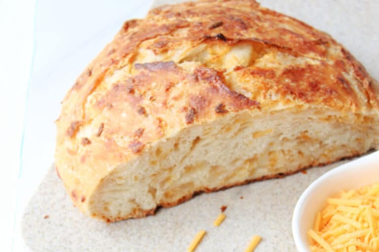 Dutch Oven Cheddar Cheese Bread - No Knead Recipe