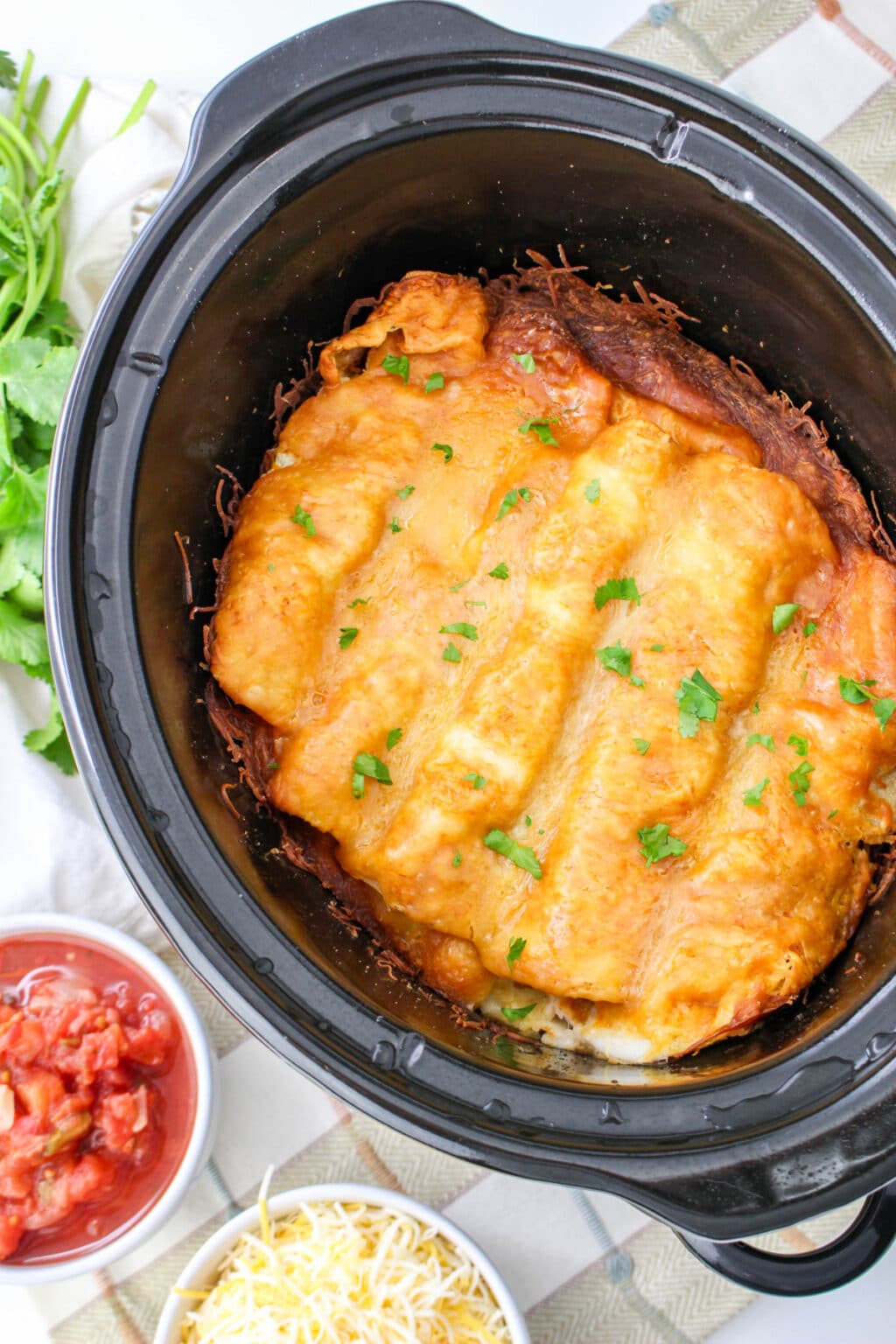 Crockpot Chicken Enchiladas - Juggling Act Mama