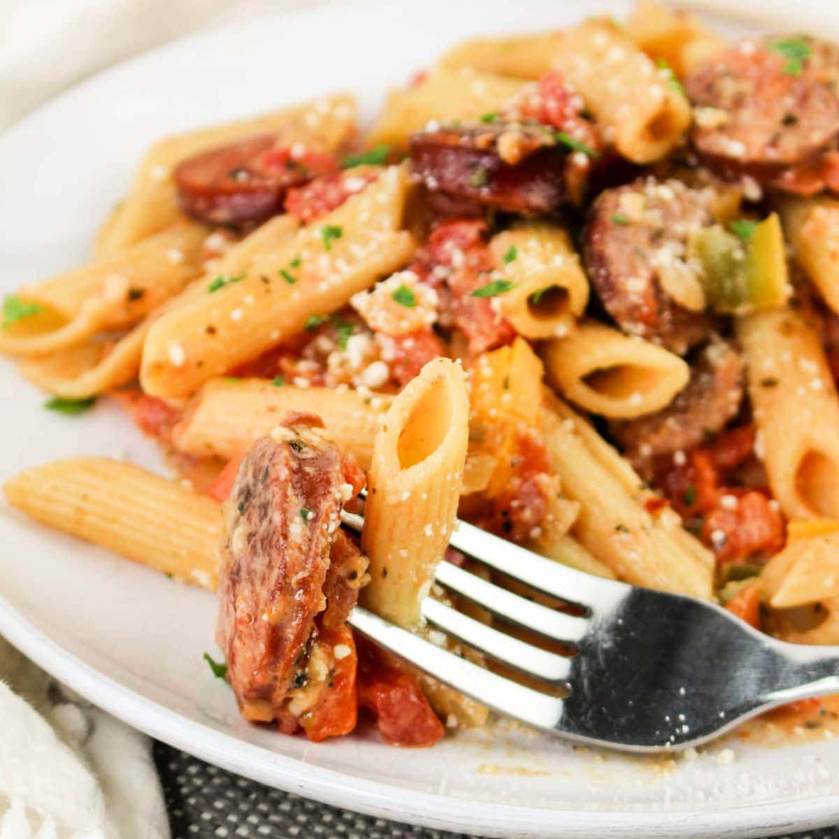 Smoked Sausage And Pasta One Pot Cheesy Smoked Sausage Pasta Skillet